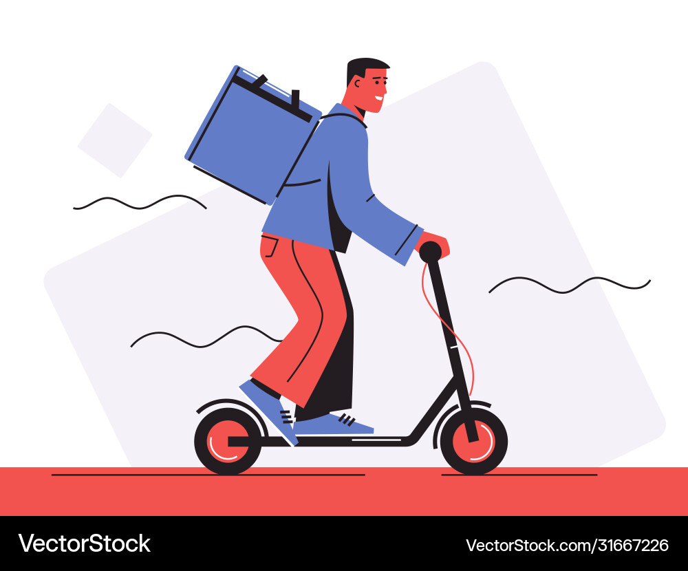A food delivery courier Royalty Free Vector Image