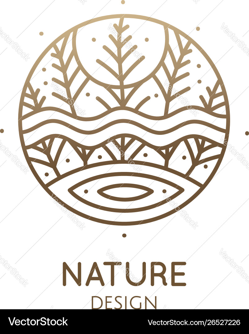 Abstract sacred symbol nature logo Royalty Free Vector Image