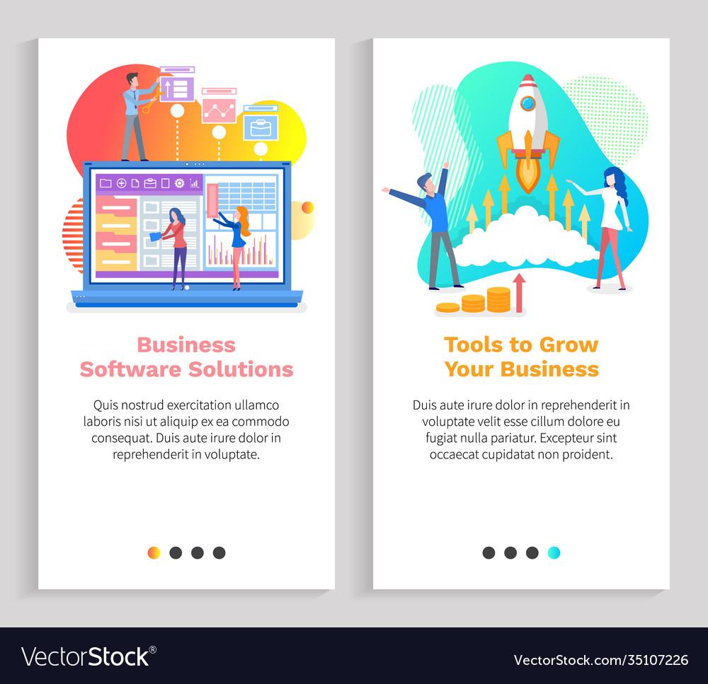 Business software solution grow business tool Vector Image