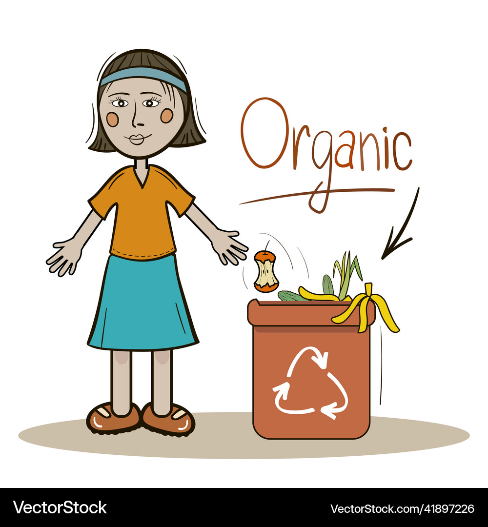 Children sort garbage for recycling Royalty Free Vector