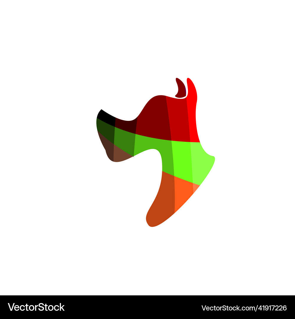 Colored dog animal logo Royalty Free Vector Image