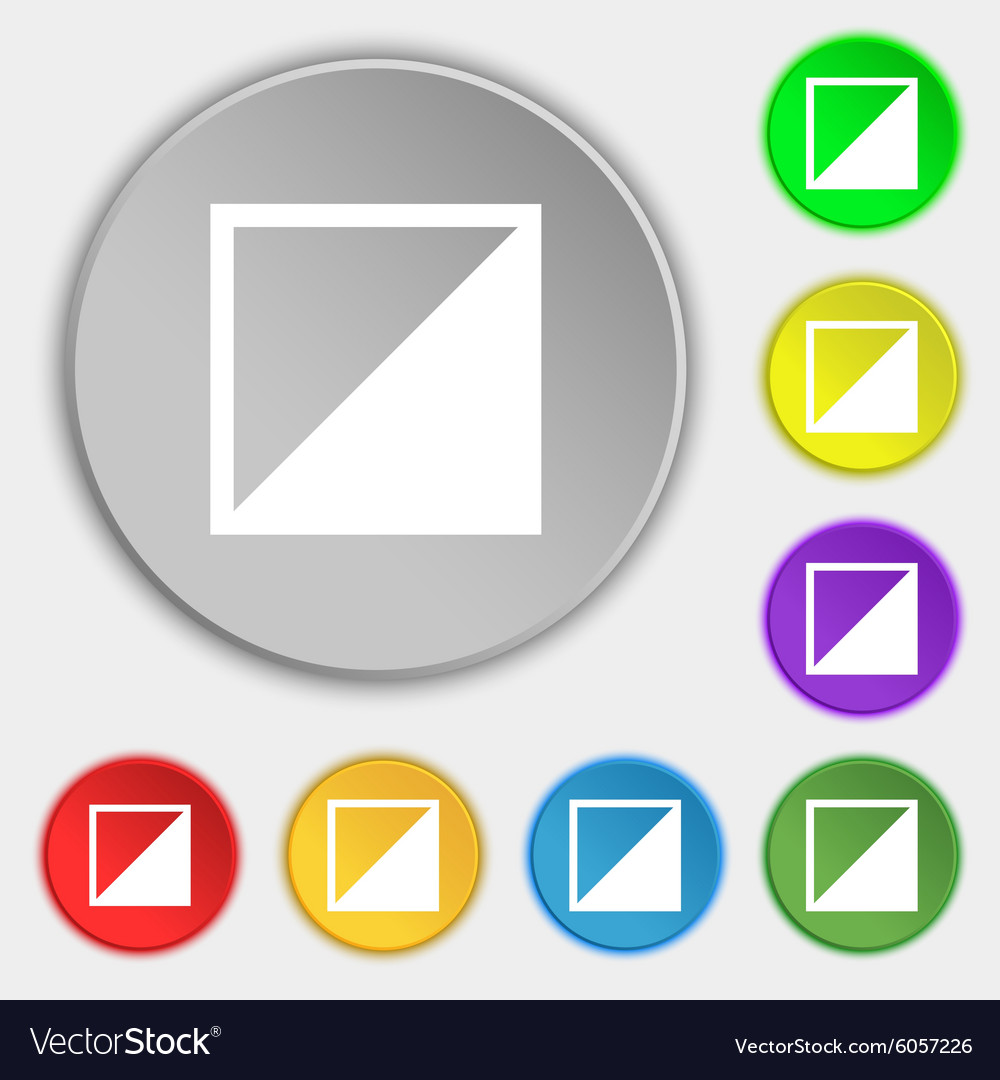 Contrast icon sign symbols on eight flat buttons Vector Image