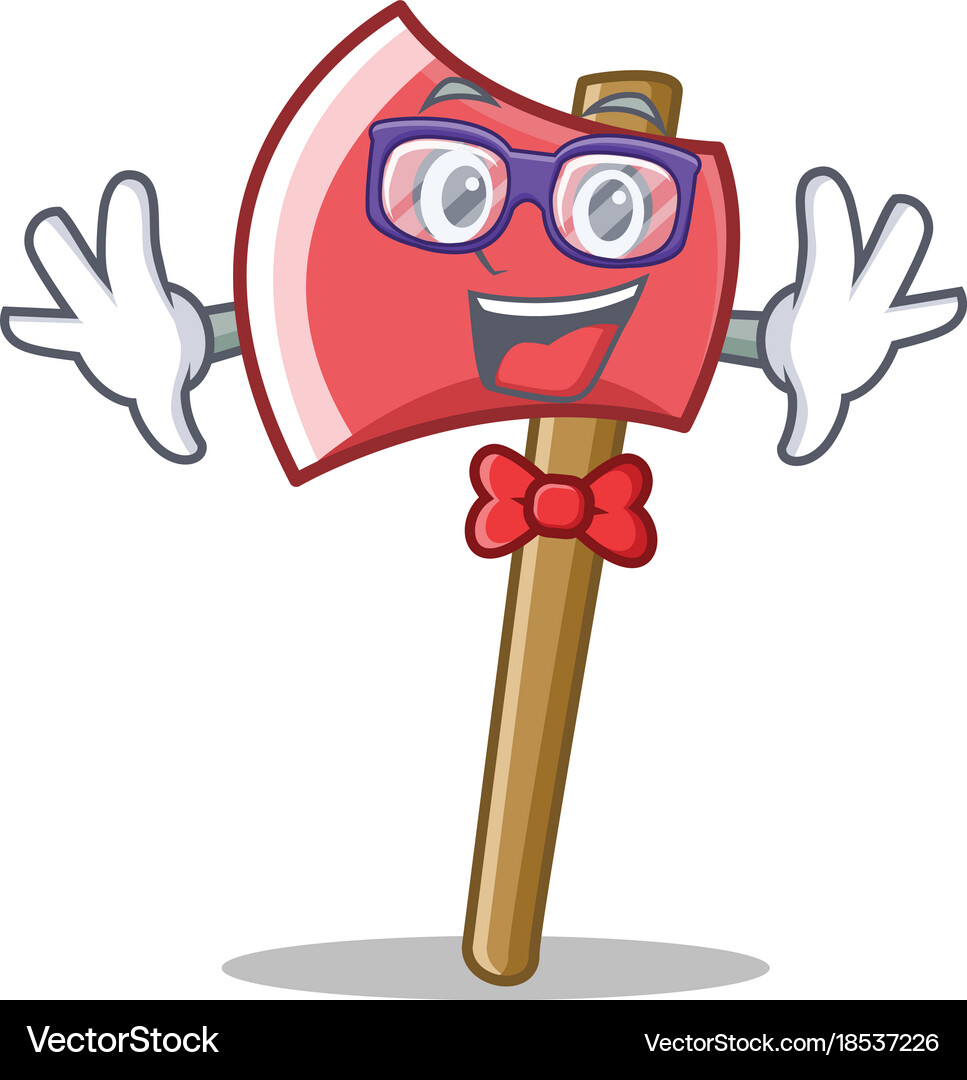 Geek axe character cartoon style Royalty Free Vector Image