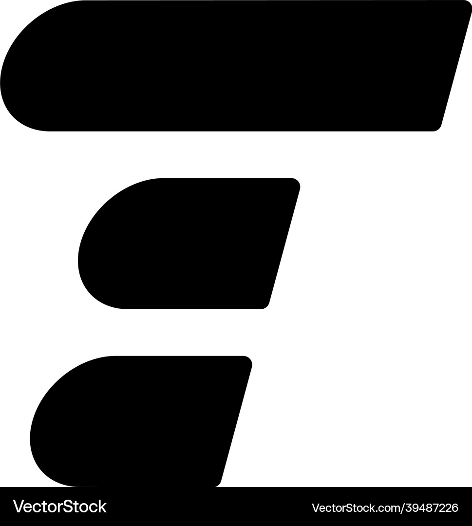 Italic three lines speed letter logotype t Vector Image