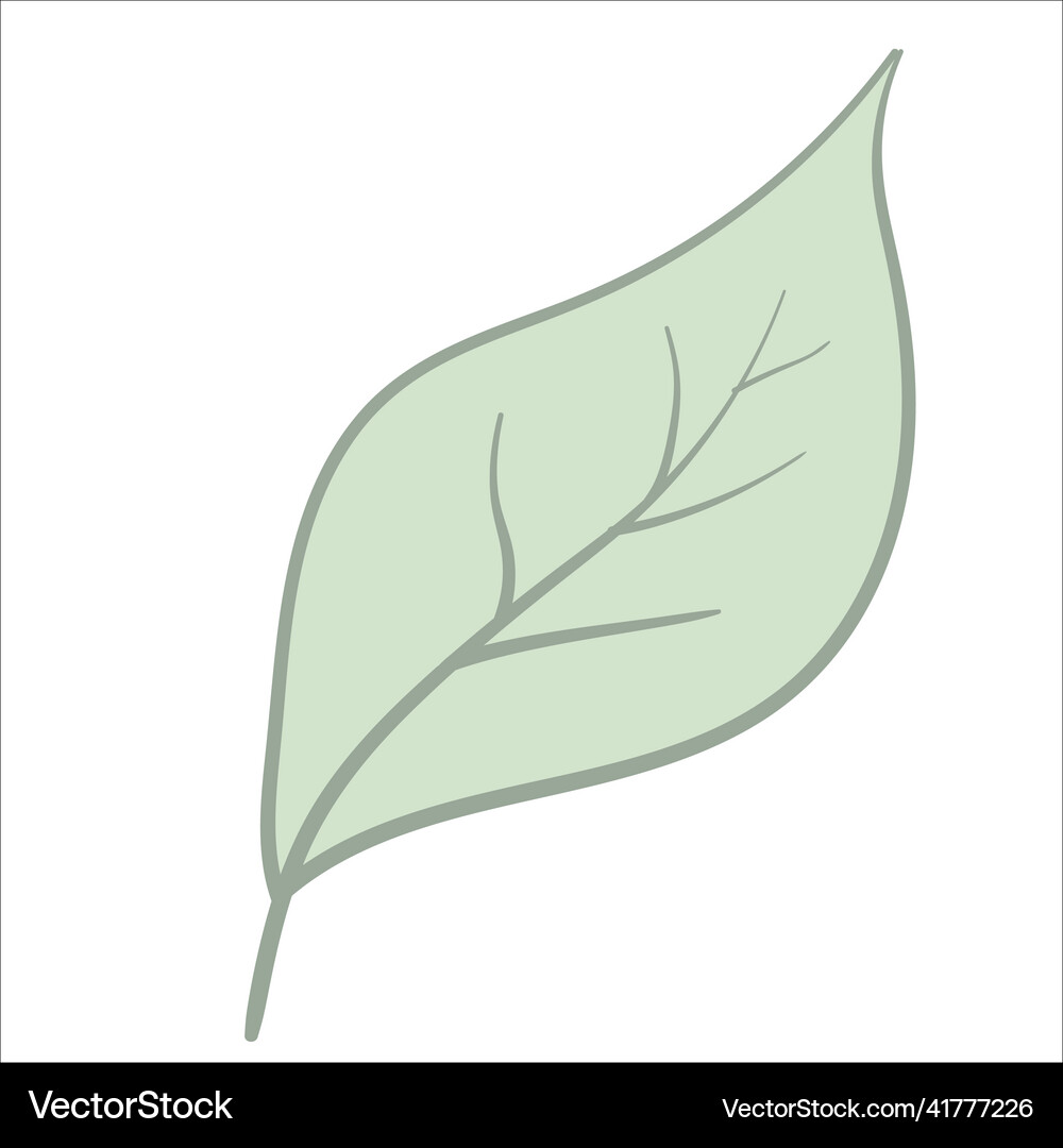 Leaf line art with shapes in pastel Royalty Free Vector