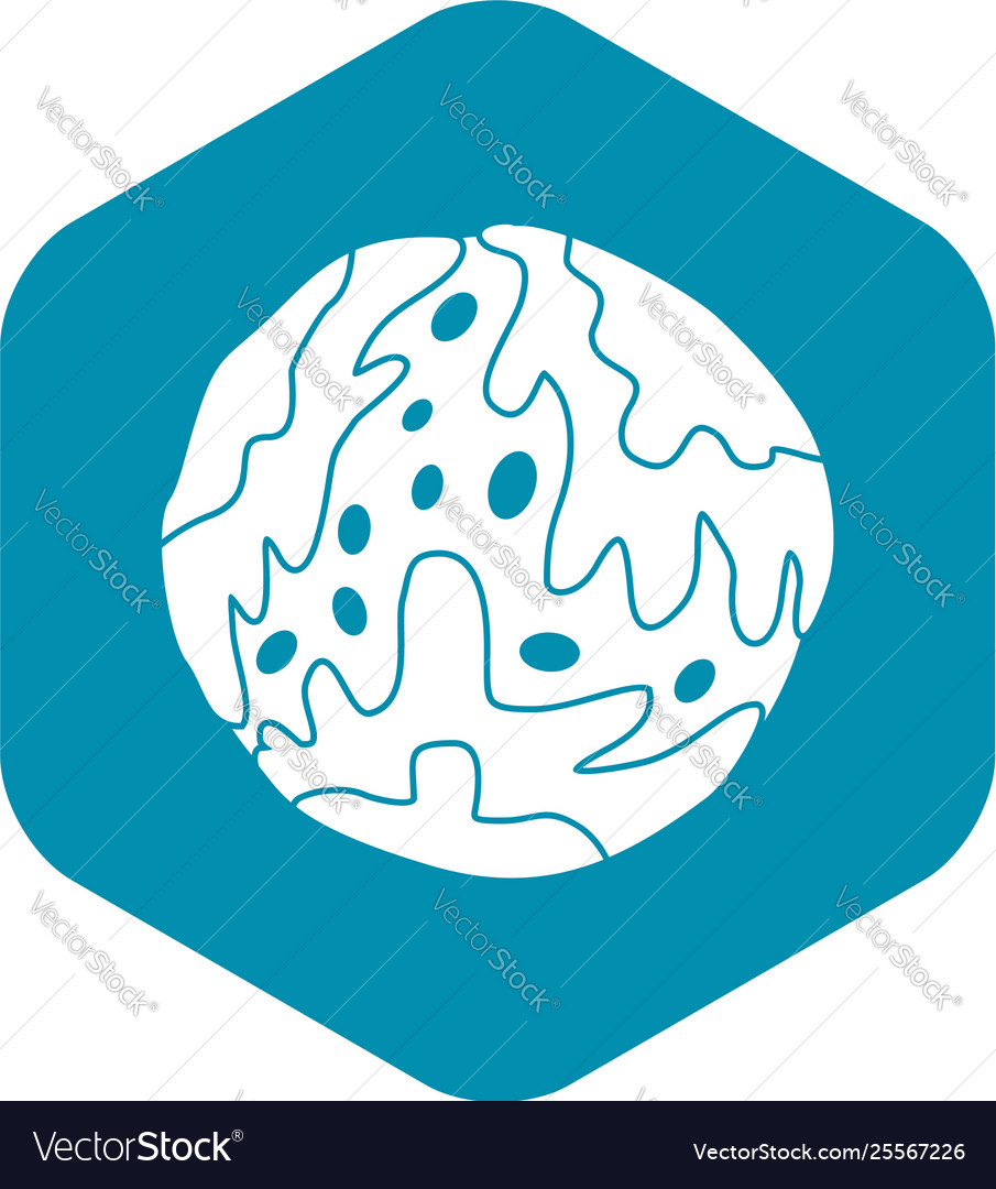 Little planet icon simple style Royalty Free Vector Image