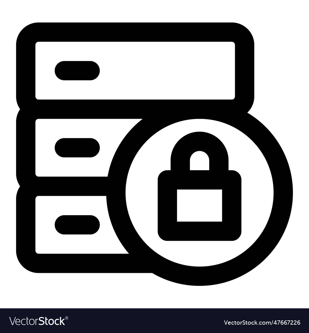 Lock database encrypted for security purposes Vector Image