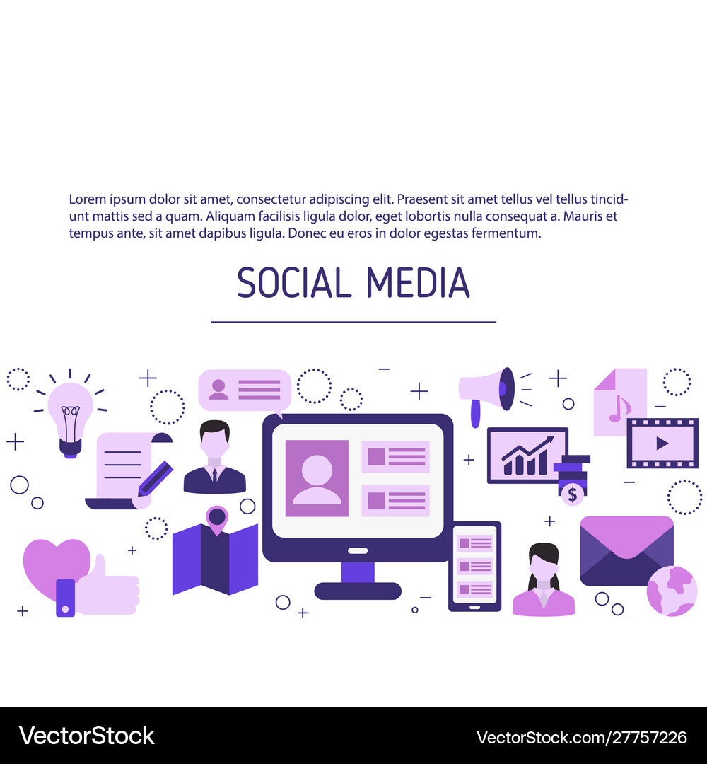 Social media connection background media Vector Image