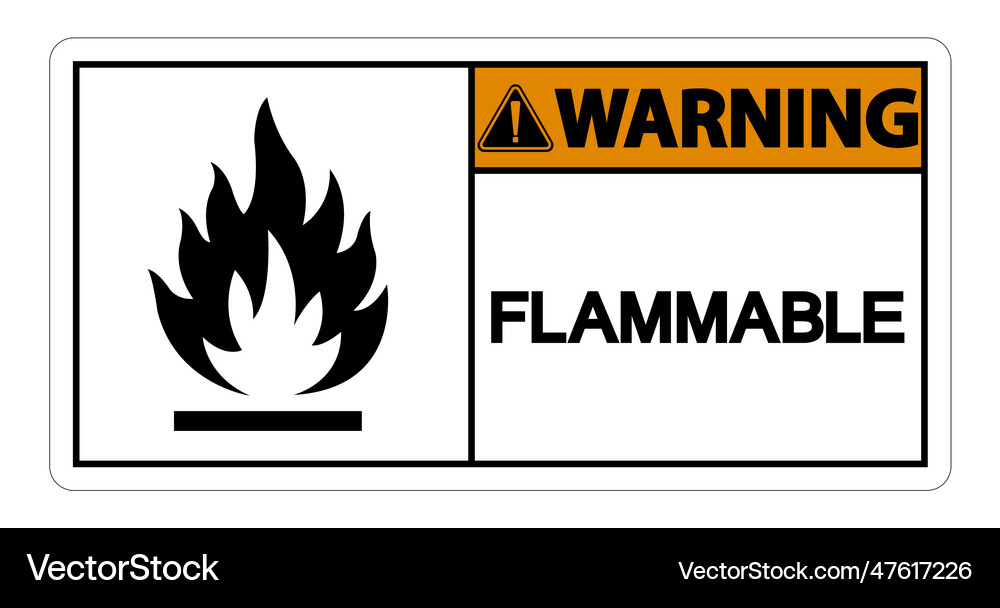 Warning flammable symbol sign on white background Vector Image