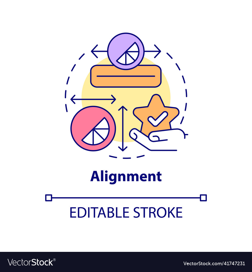 Alignment concept icon Royalty Free Vector Image