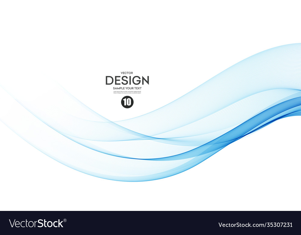 Blue color abstract wave design element Royalty Free Vector