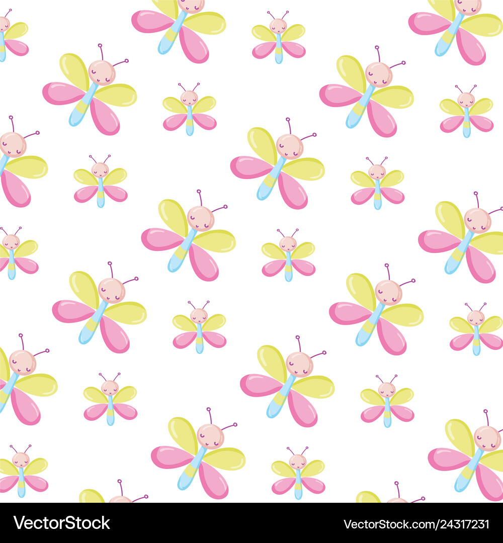 Cute butterfly insect animal background Royalty Free Vector