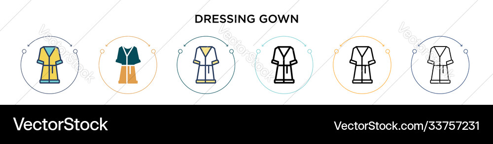 Dressing gown icon in filled thin line outline Vector Image