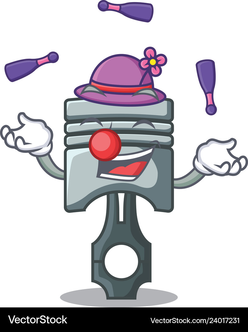 Juggling miniature piston in the cartoon shape Vector Image