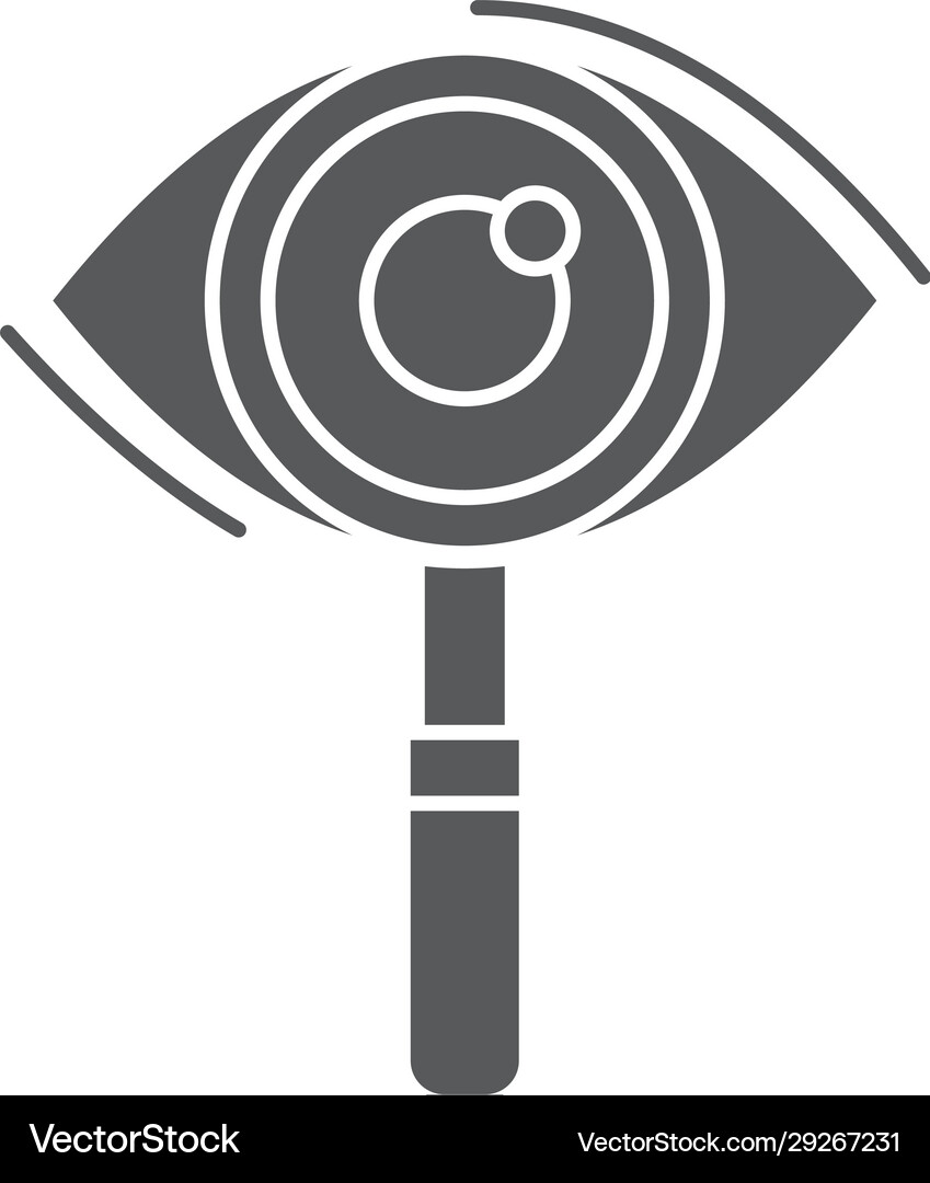 Magnifier with eye icon symbol isolated on white Vector Image