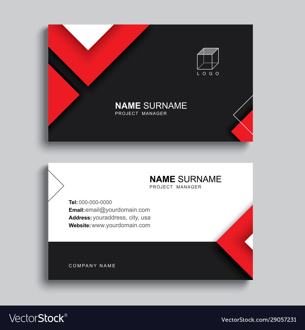 Minimal business card print template design black Vector Image Minimal business card print template design black Vector Image
