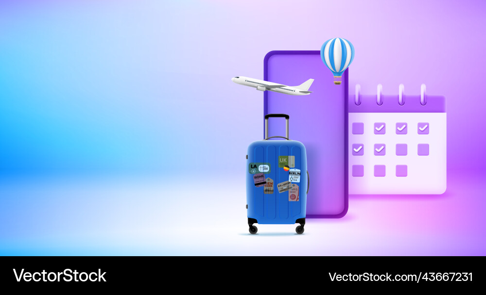Planning season vacation concept 3d banner Vector Image