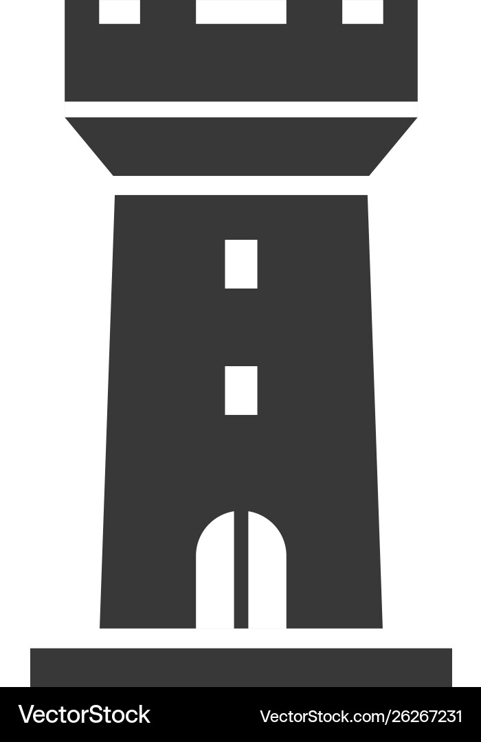 Tower black icon urban building and monument Vector Image