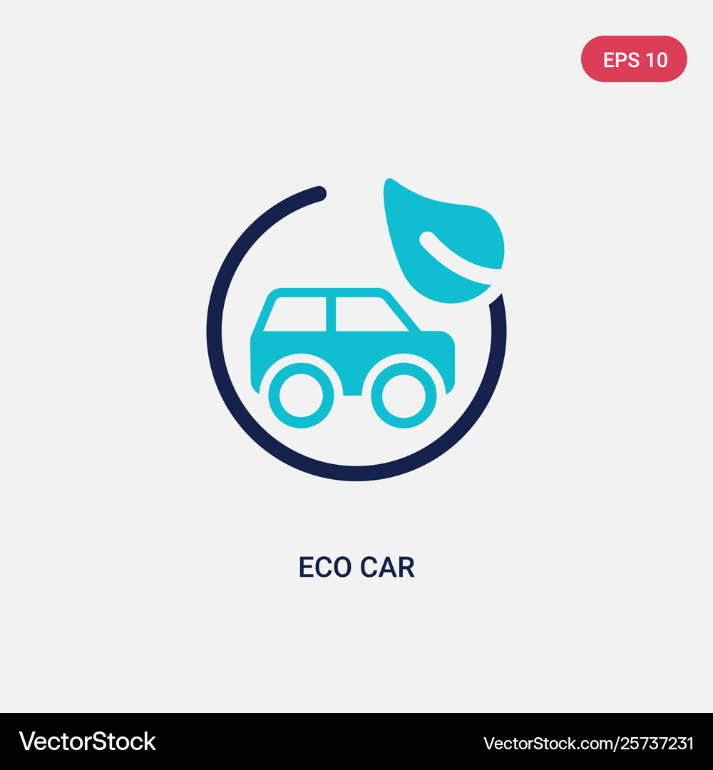 Two color eco car icon from ecology concept Vector Image