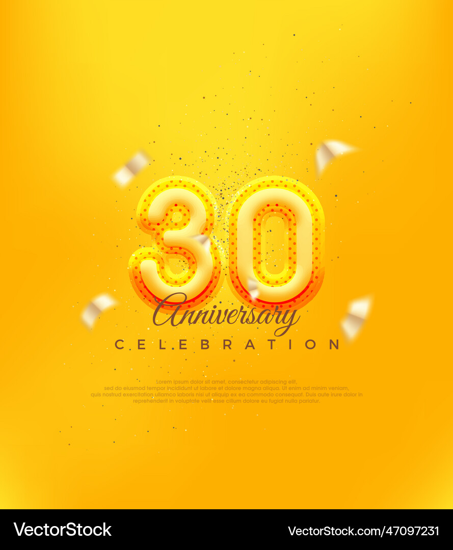 Unique number with yellow balloon premium Vector Image