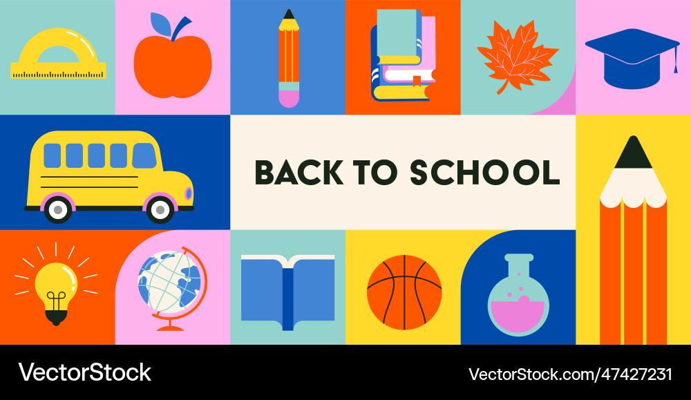 Vibrant color back to school background concept Vector Image