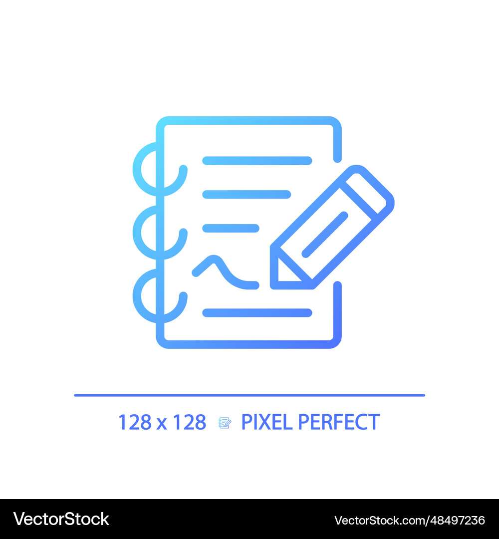2d thin linear gradient report icon Royalty Free Vector