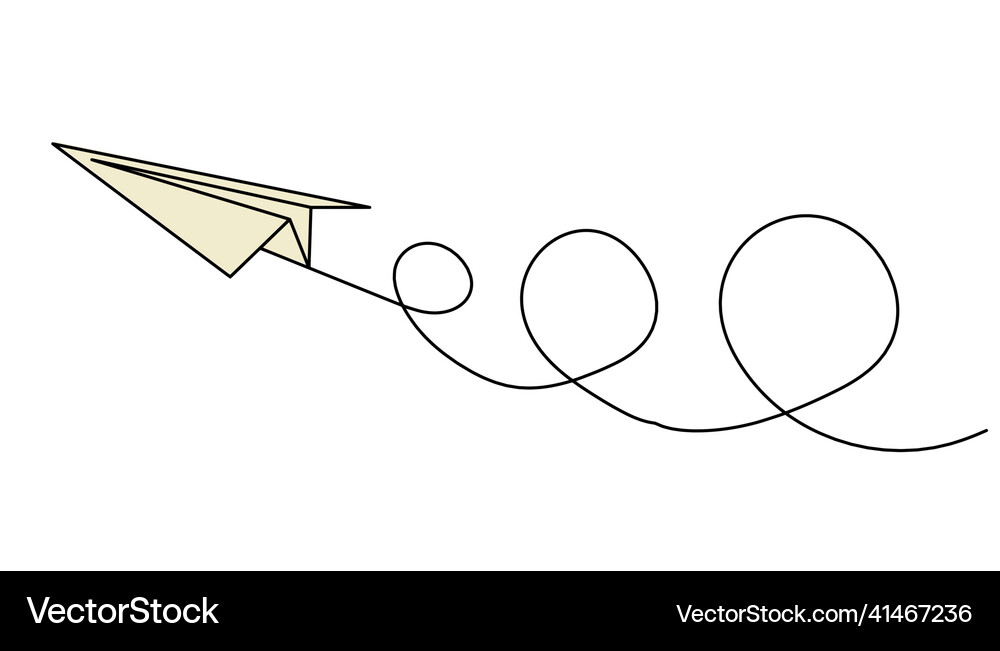 Abstract color paper plane as line drawing Vector Image