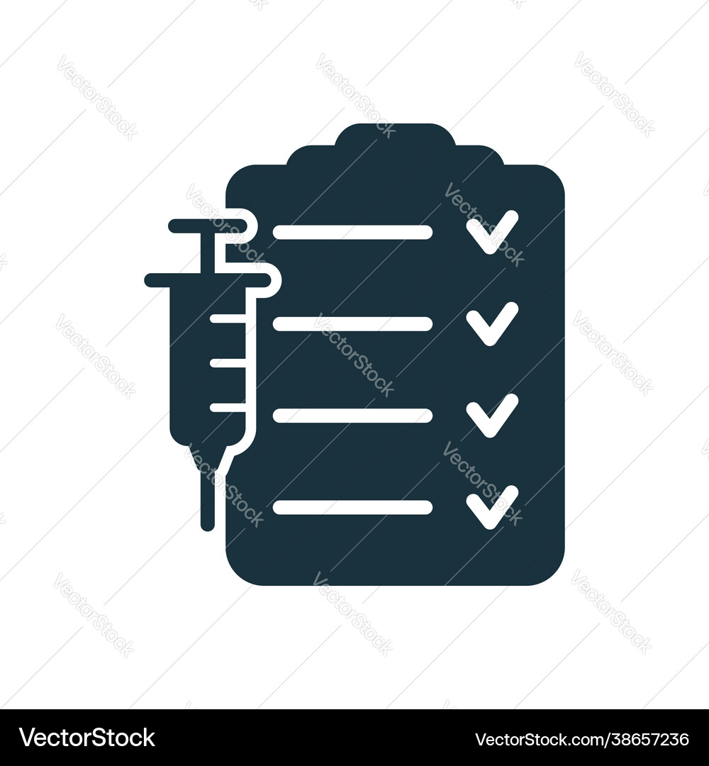 Check list with vaccine vaccine report icon Vector Image