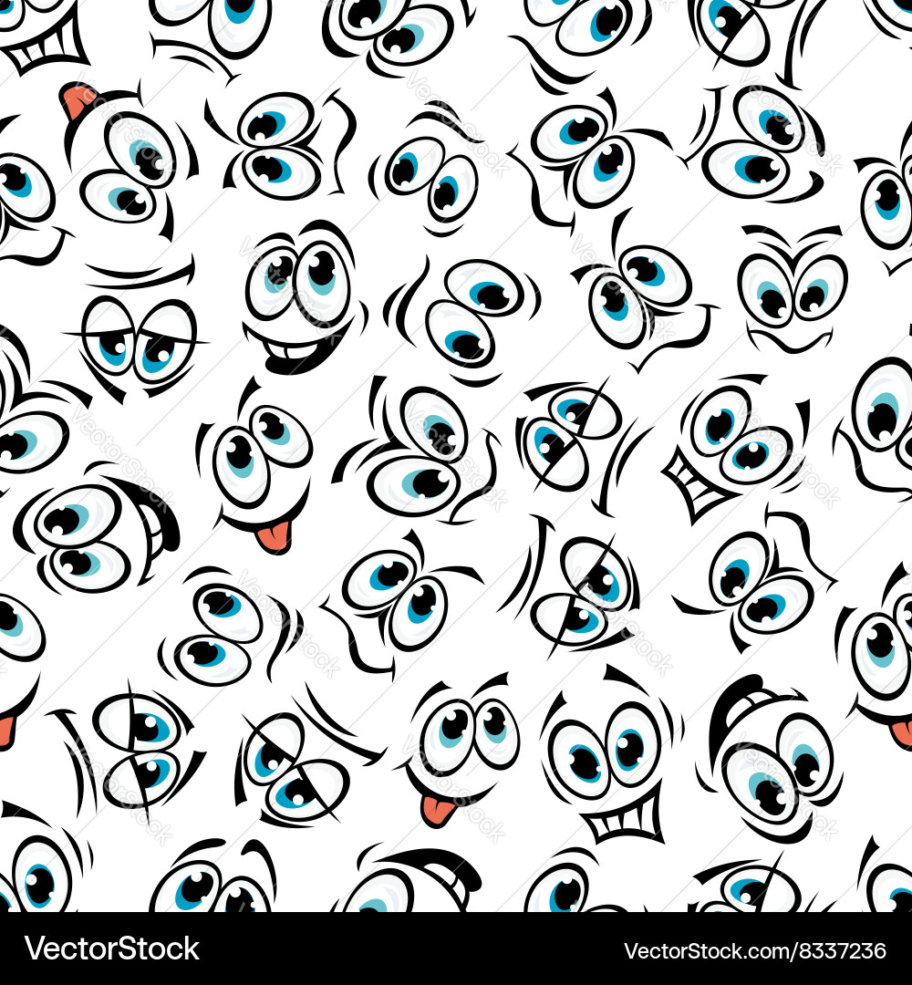 Comics cartoon faces seamless pattern Royalty Free Vector