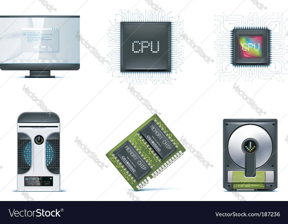 Computer icon set Royalty Free Vector Image - VectorStock