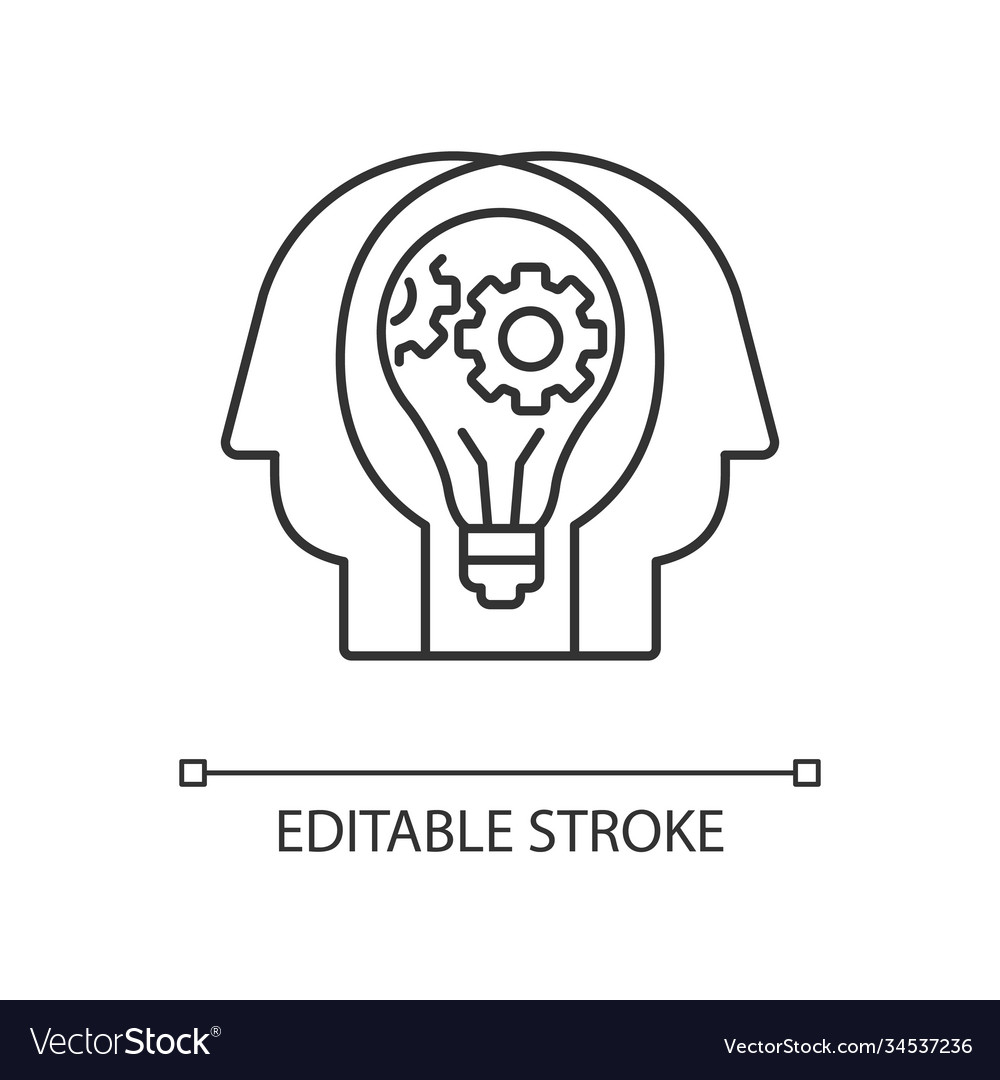 Creative collaboration linear icon Royalty Free Vector Image