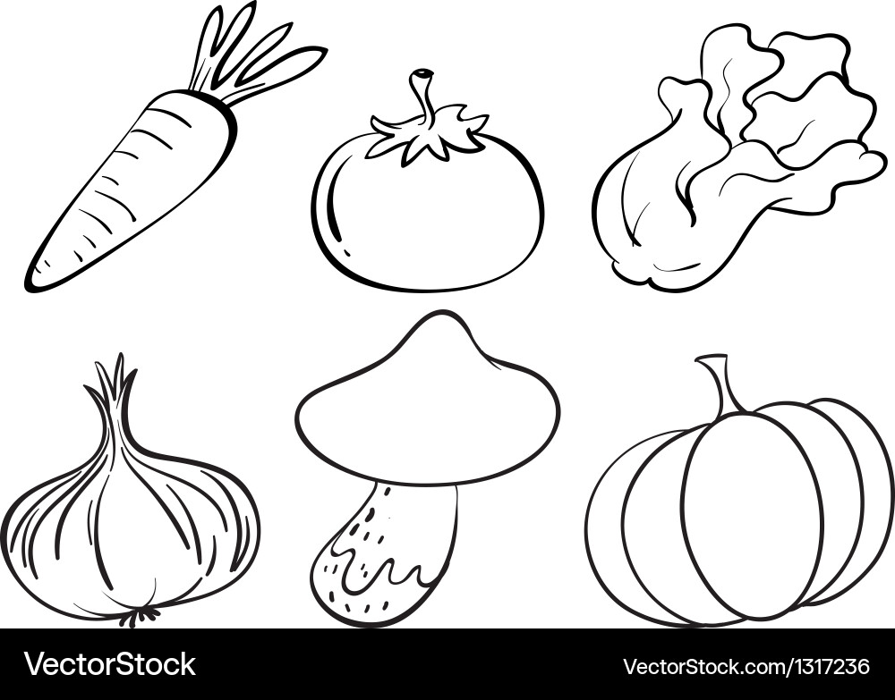 Doodle designs of different vegetables Royalty Free Vector