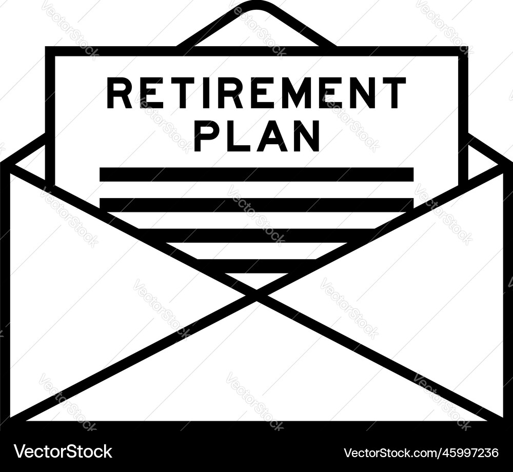 Envelope and letter sign with word retirement Vector Image