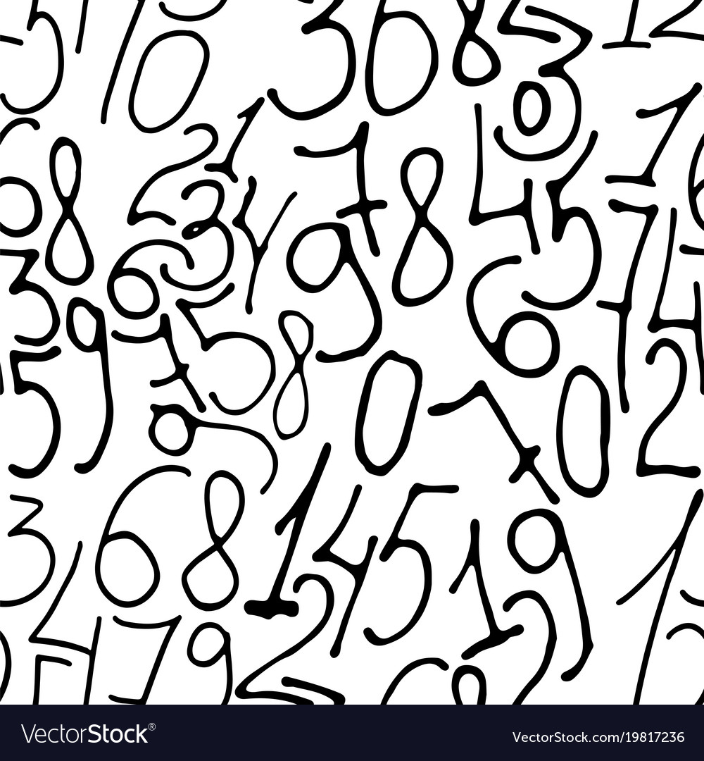 Hand gezeichnete Zahlen bis zehn Lizenzfreies Vektorbild