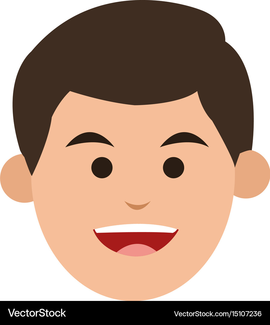 Head of smiling man icon image Royalty Free Vector Image