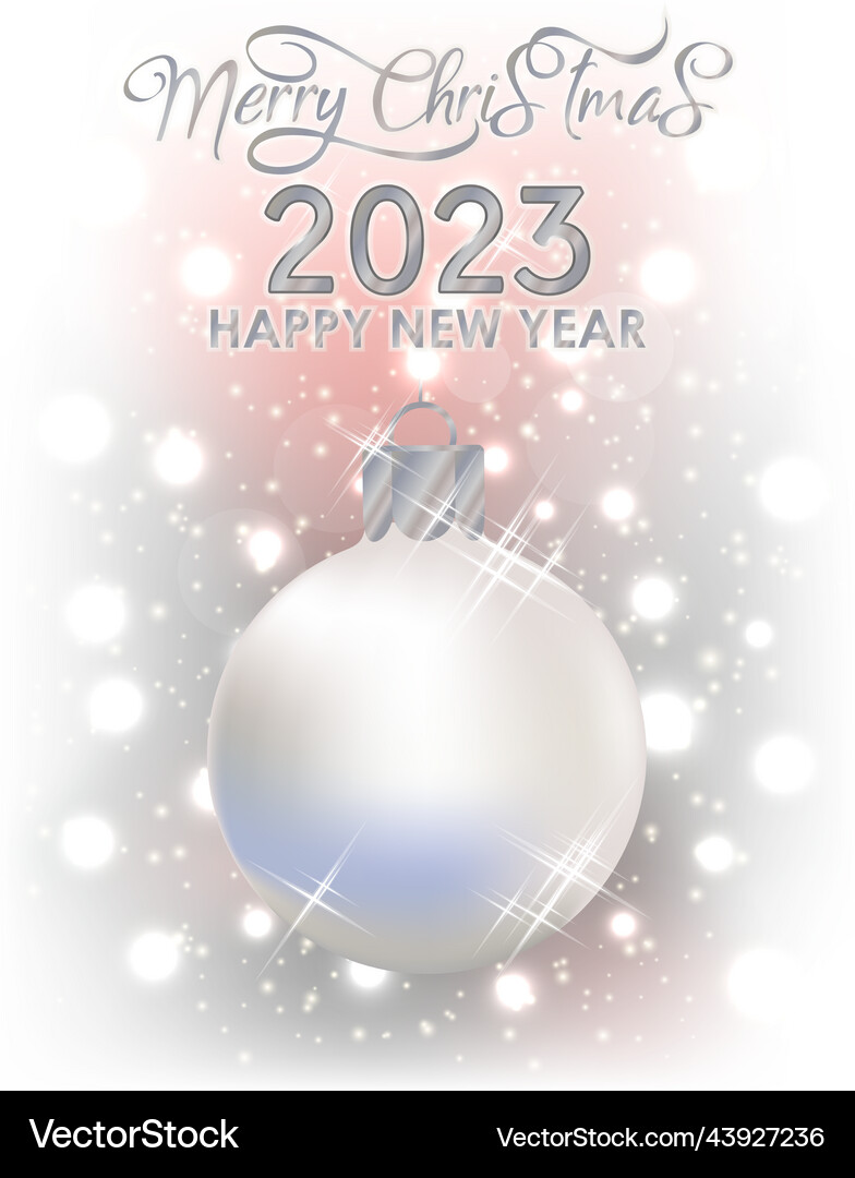 Merry 2023 year banner with xmas ba Royalty Free Vector