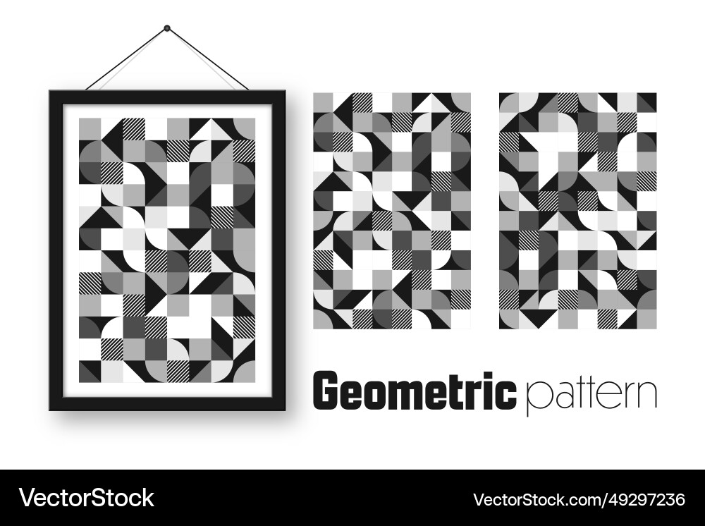 Picture frame with geometric trendy pattern Vector Image