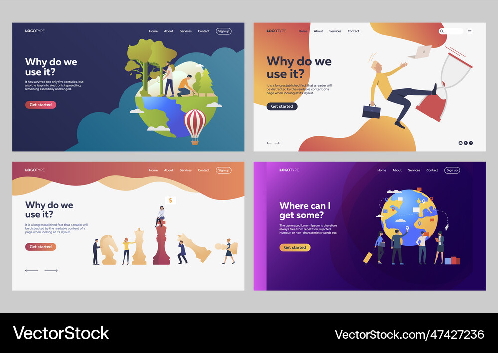 Set of people developing international business Vector Image