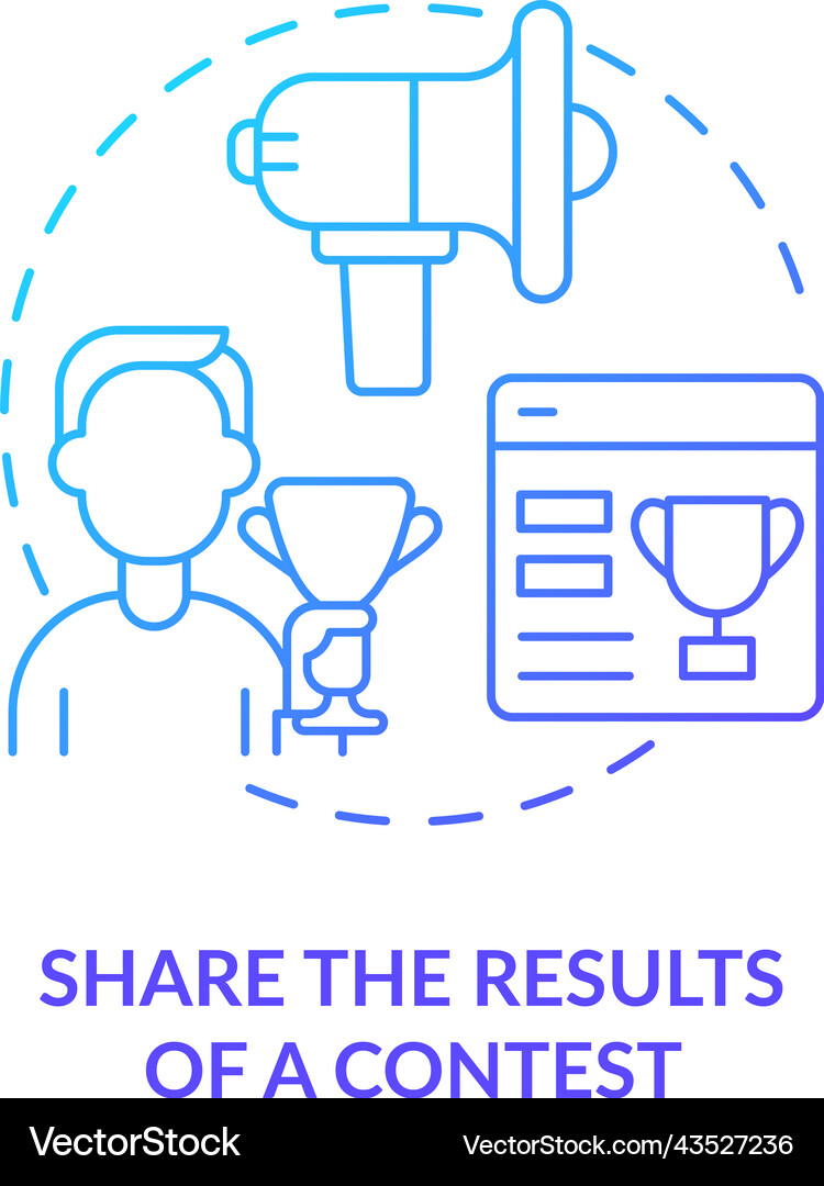 Share results of contest blue gradient concept Vector Image