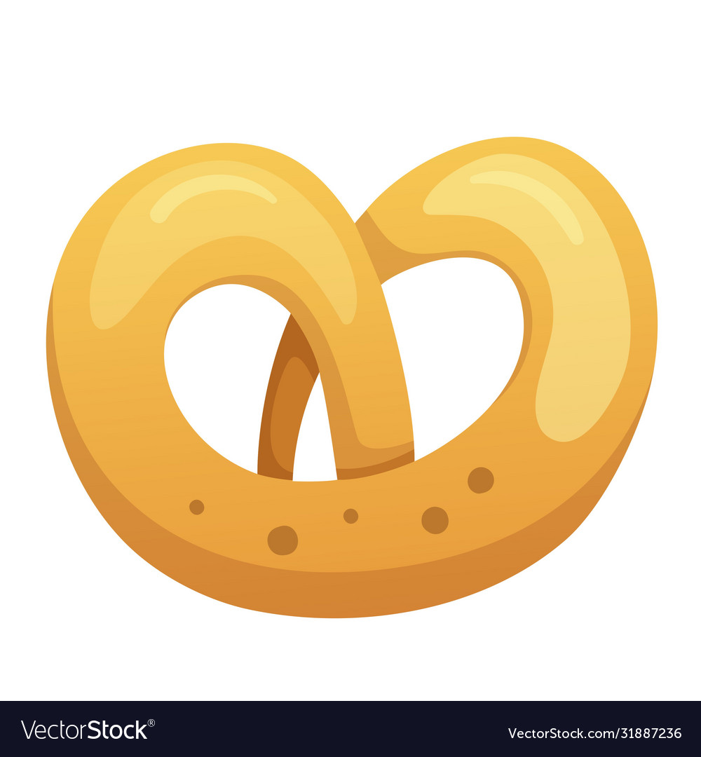 Tasty pretzel icon isolated on white Royalty Free Vector