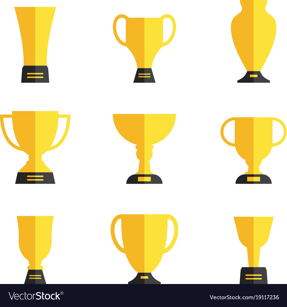 Trophy collection set Royalty Free Vector Image