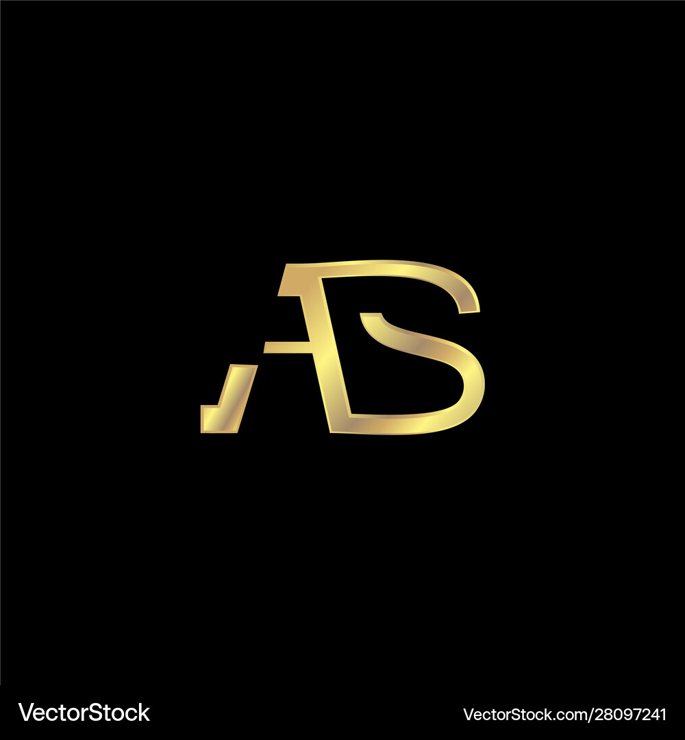 As monogram logo with gold colors isolated on Vector Image