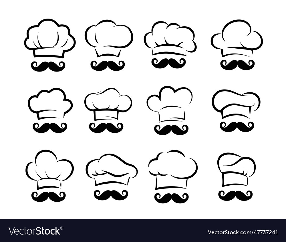 Chefs toques caps and hats Royalty Free Vector Image