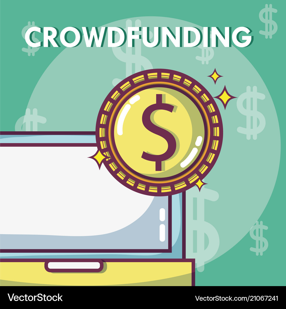 Crowdfunding money business Royalty Free Vector Image