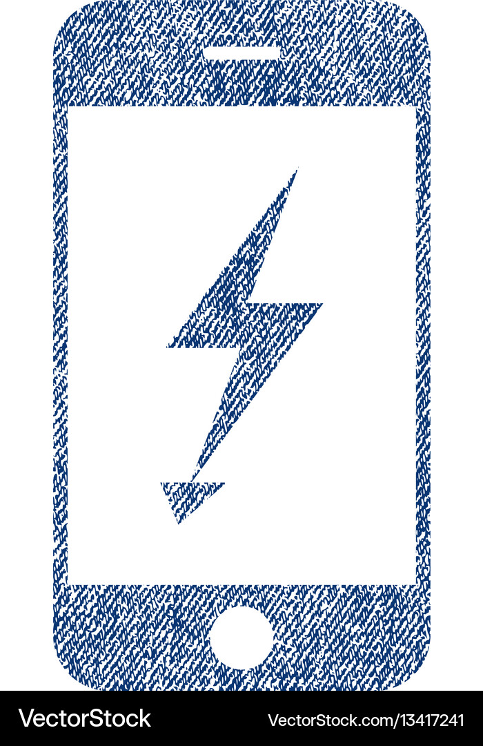 Electric mobile phone fabric textured icon Vector Image