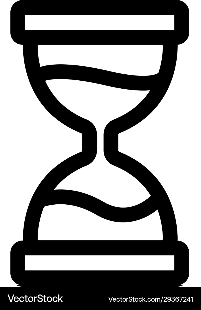 Hourglass icon isolated contour symbol Royalty Free Vector