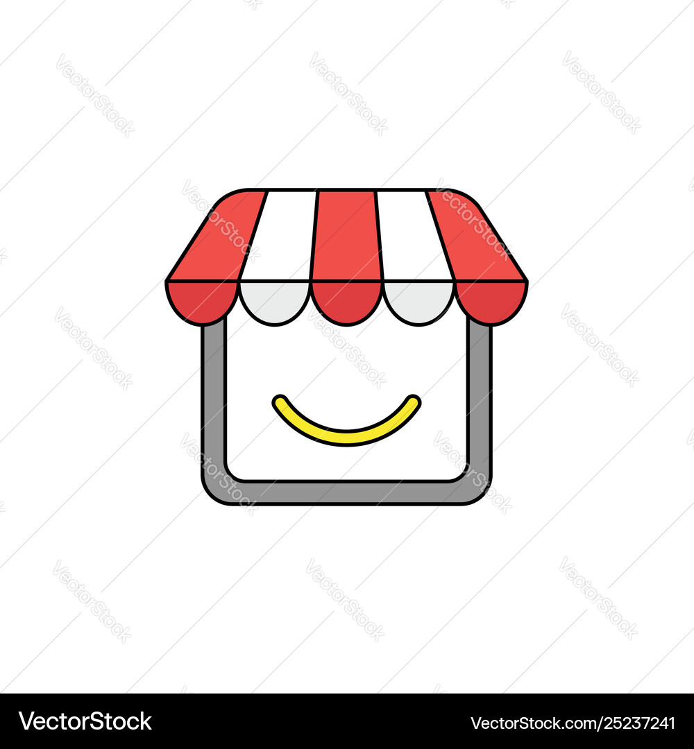 Icon concept shop with smiling mouth Royalty Free Vector