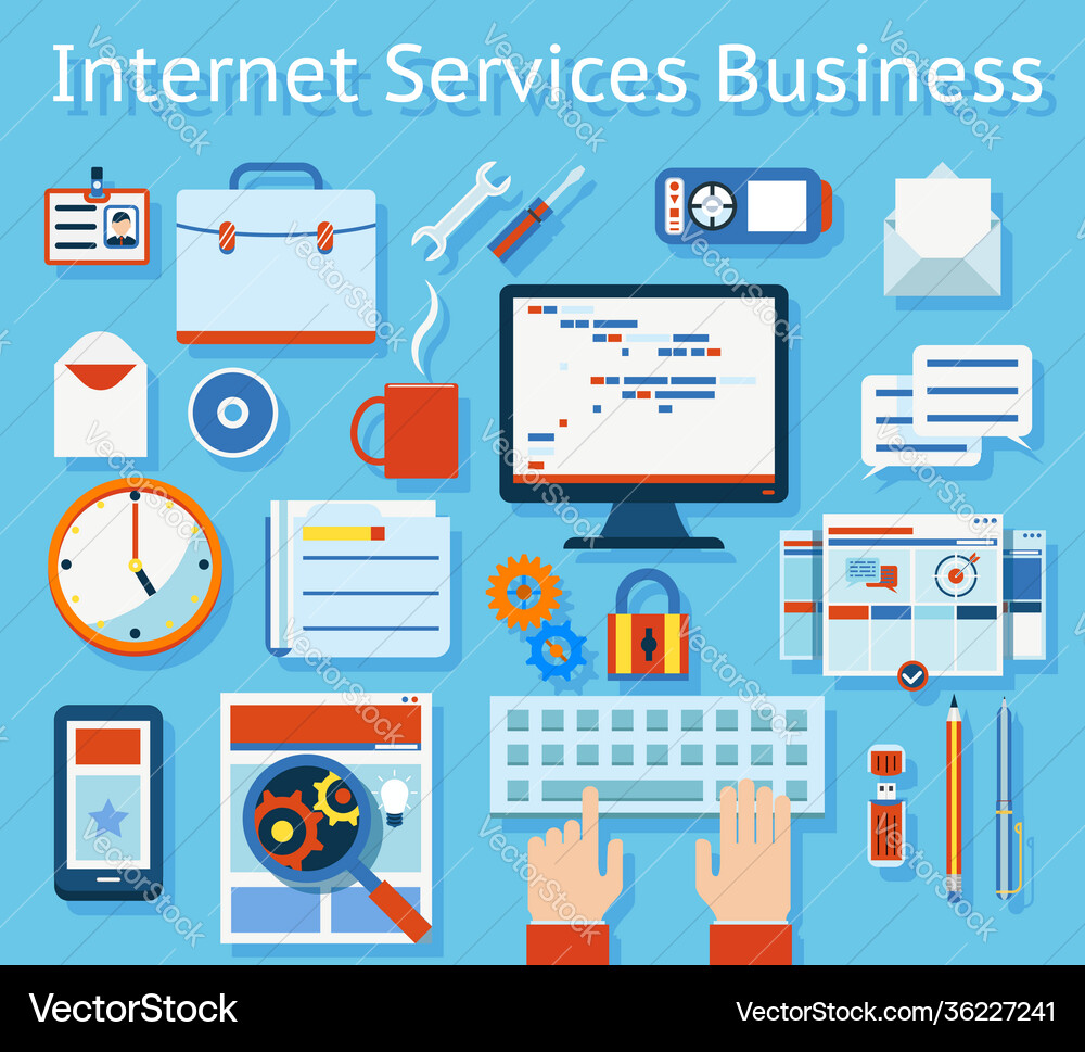 Internet service business concept graphic design Vector Image