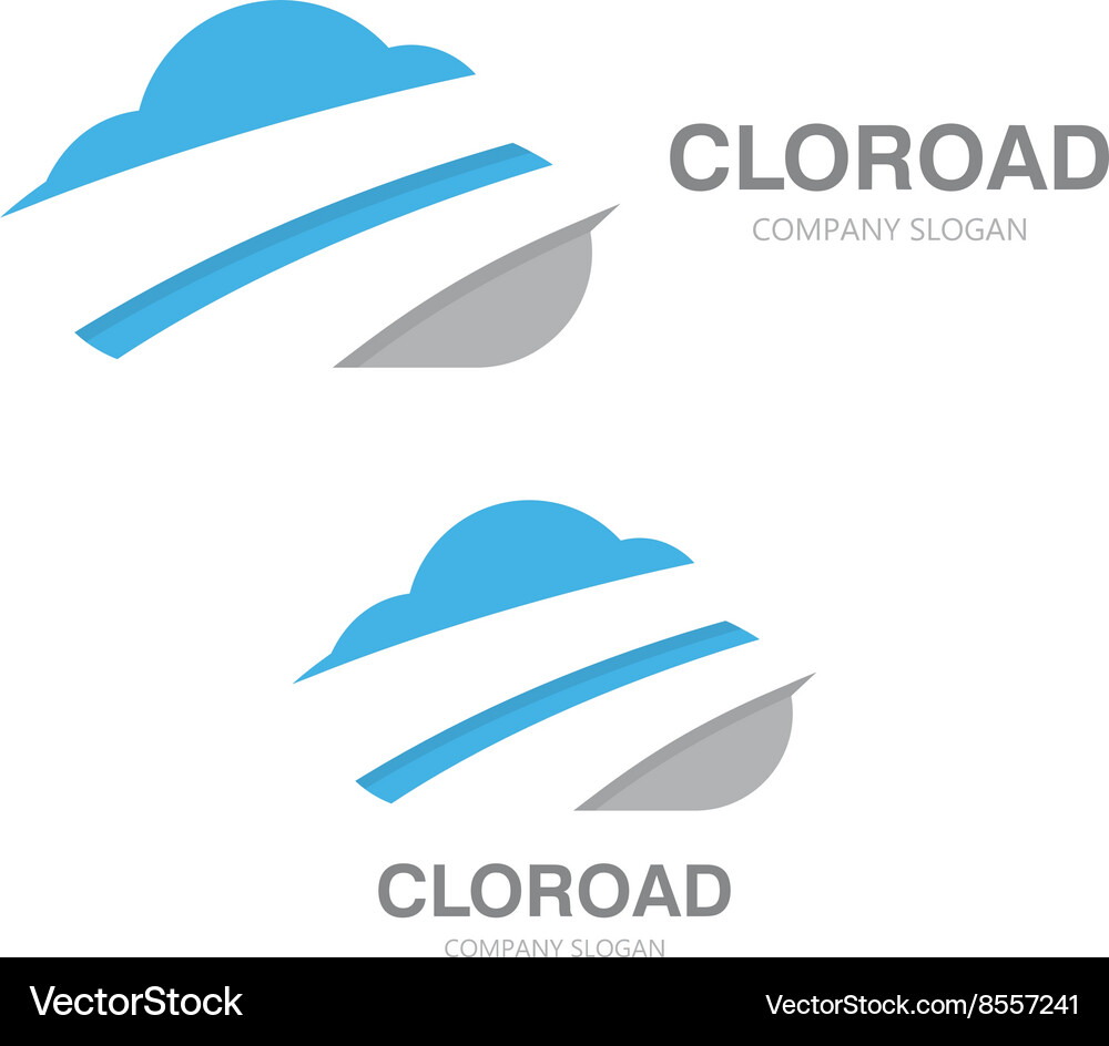 Logo combination of a cloud and road Royalty Free Vector