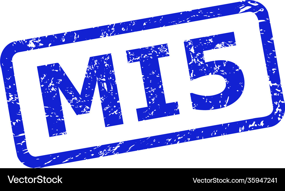 Mi5 watermark with grunged style and rounded Vector Image